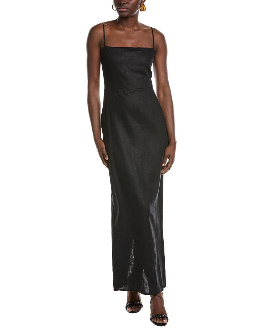 OPT womens o.p.t Adeline Linen Maxi Dress, 0, Black - Walmart.com