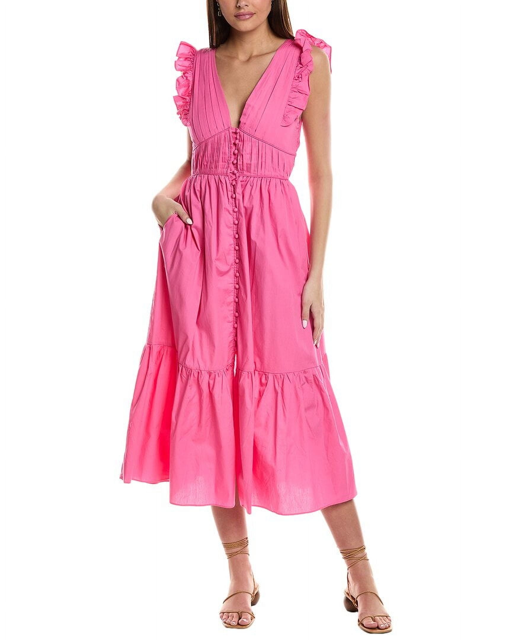OPT womens o.p.t. Anja Midi Dress, l, Pink - Walmart.com
