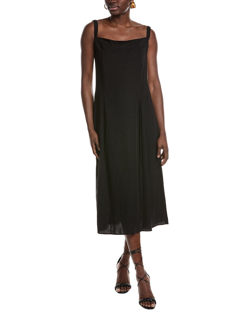 OPT womens o.p.t Courtney Linen-Blend Midi Dress, s, Black - Walmart.com