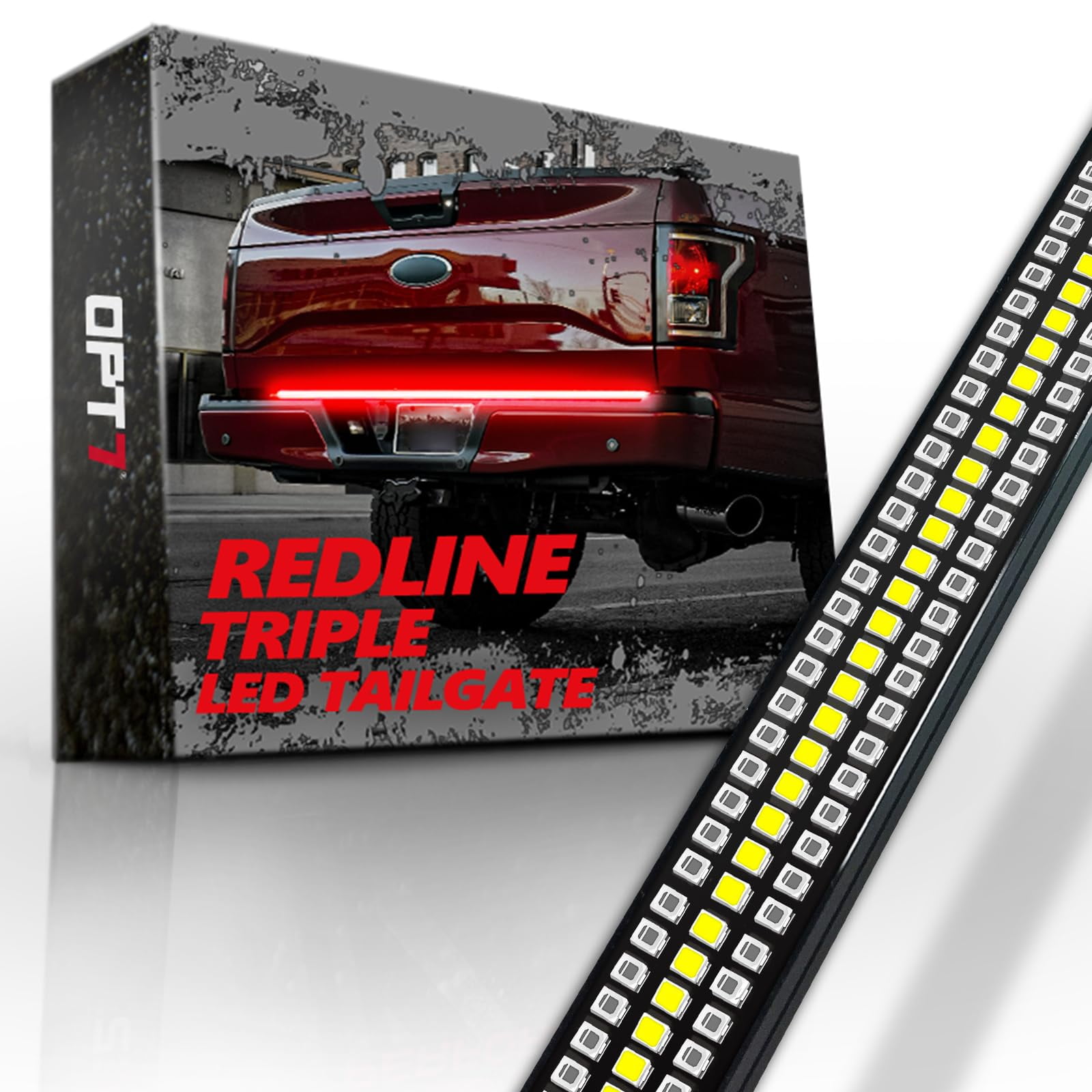 OPT7 60" Redline Triple IFF17 Row LED Tailgate Bar w/Sequential RED ...