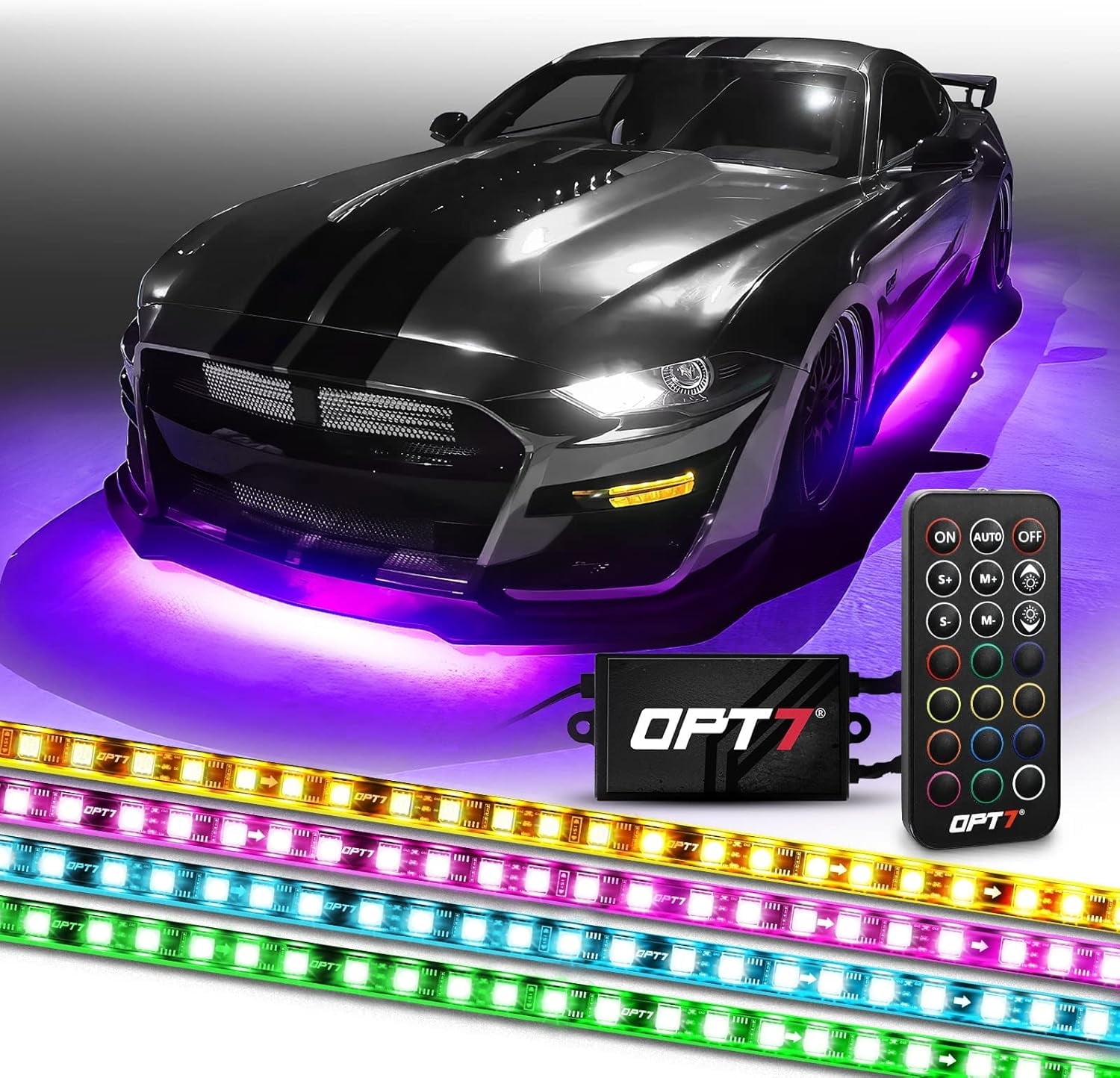 OPT7 Aura Flexible Underglow Car Lights with APP & Remote Control ...