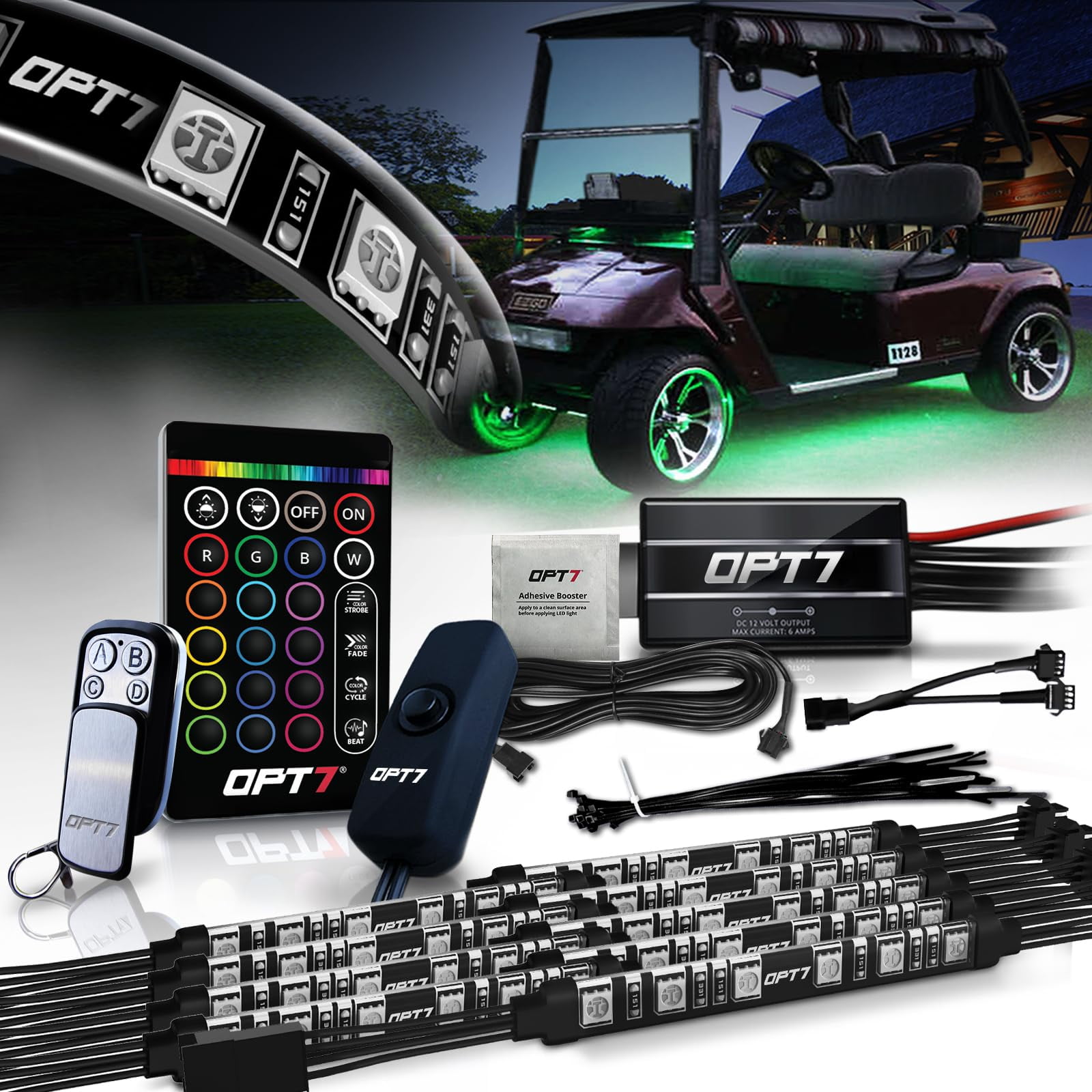 OPT7 Aura Golf Cart OIF8 Underglow LED Lighting Strips Golf Car ...