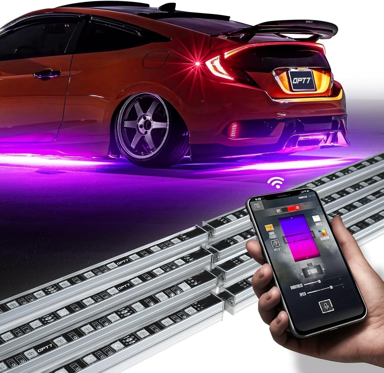 OPT7 Aura Pro Underglow Lights Kit for Car with APP & Remote Control ...