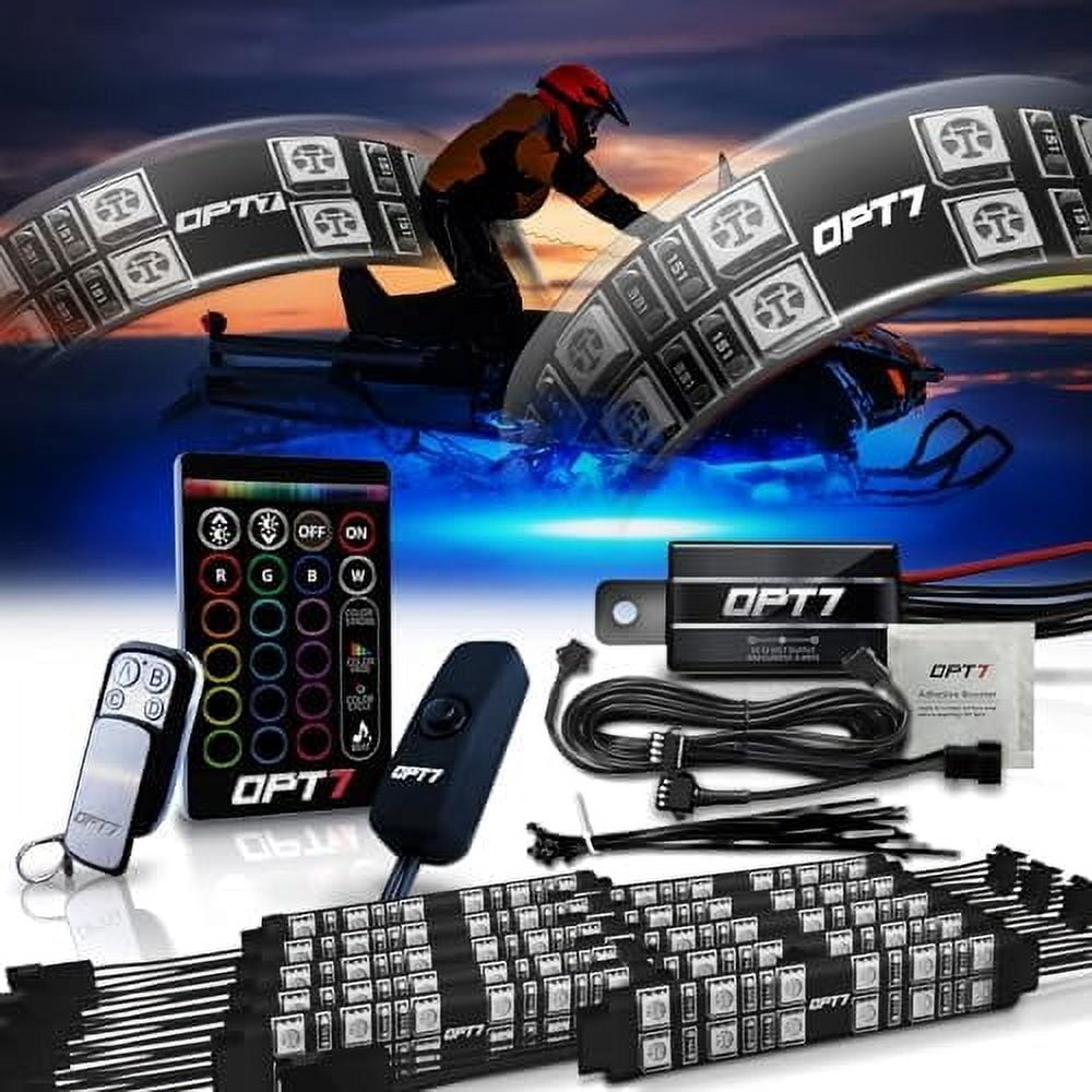 OPT7 Aura Snowmobile Underglow LED Light Kit with Remote Control, 10 ...