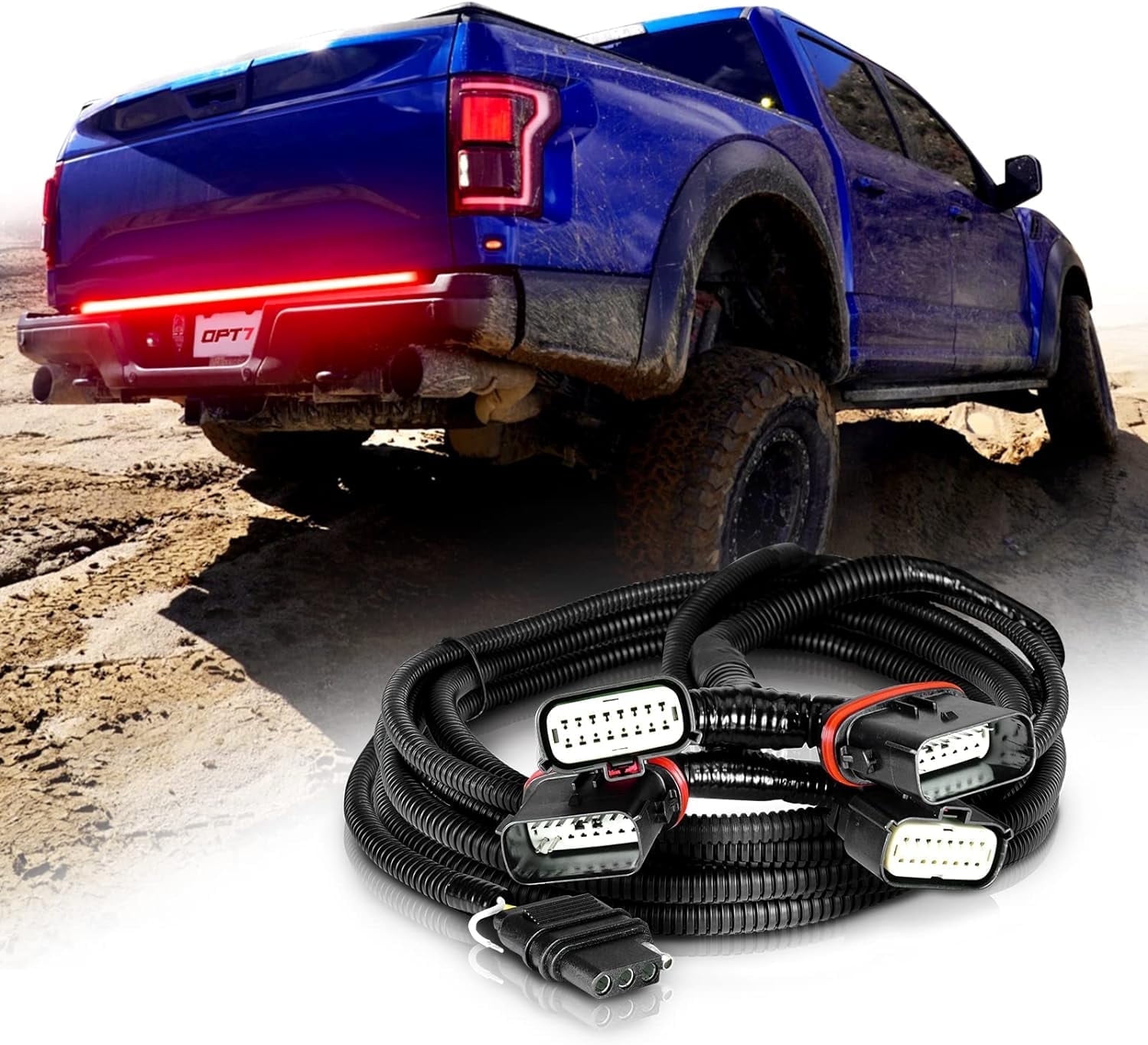 OPT7 Easy Connect Tailgate Light Bar Harness for 2015-2020 F150 with ...