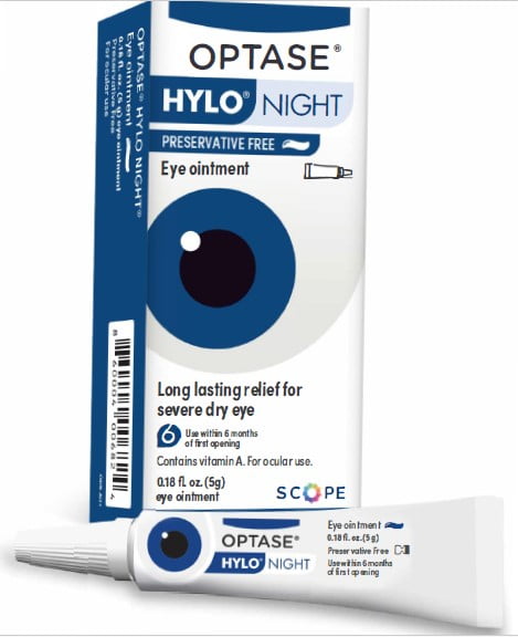 OPTASE Hylo Night Dry Eye Ointment - Gentle Overnight Eyelid Relief ...