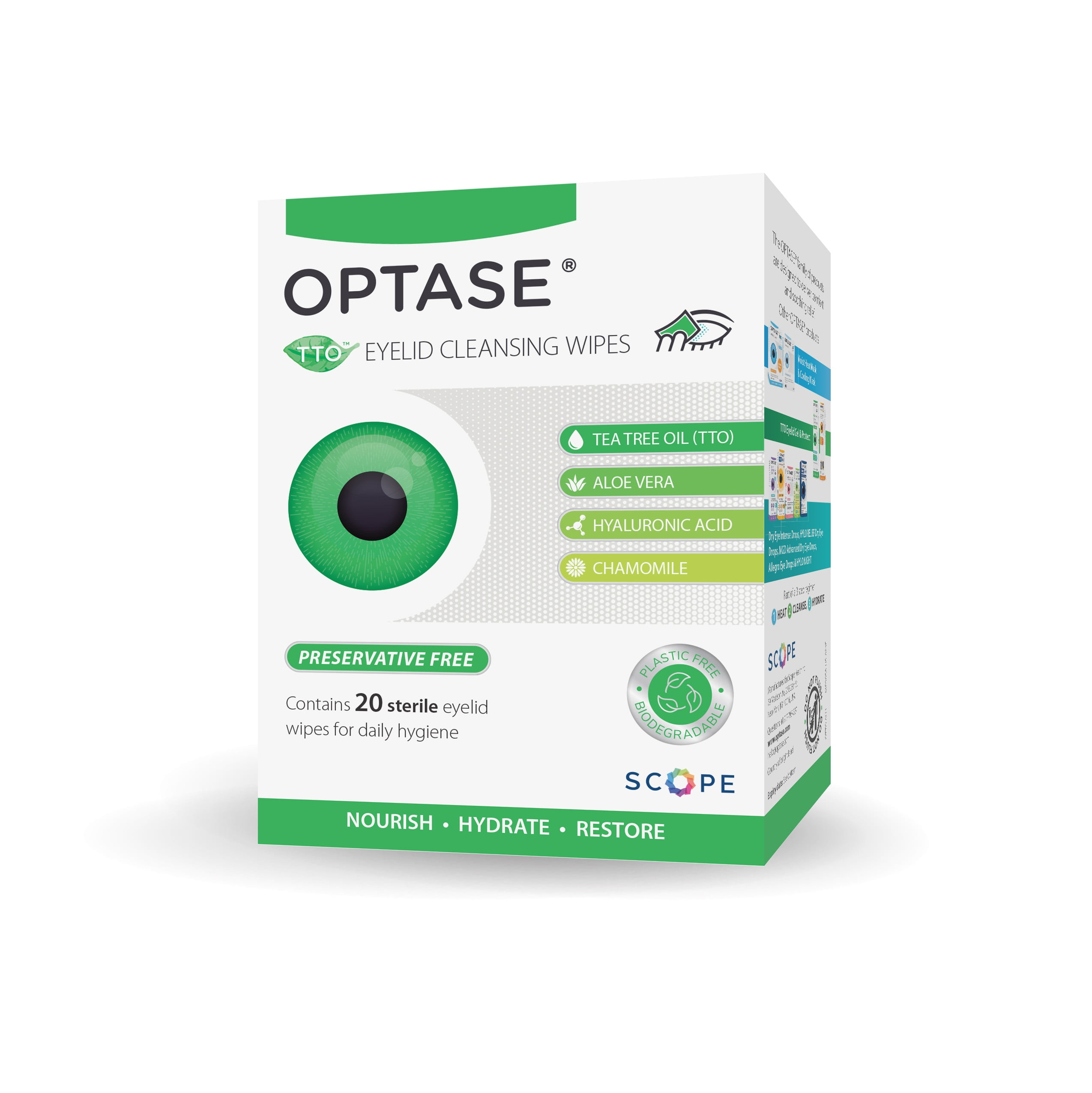 OPTASE TTO Gentle Eye Lid Dry Wash Cleaner for Daily Cleansing and ...