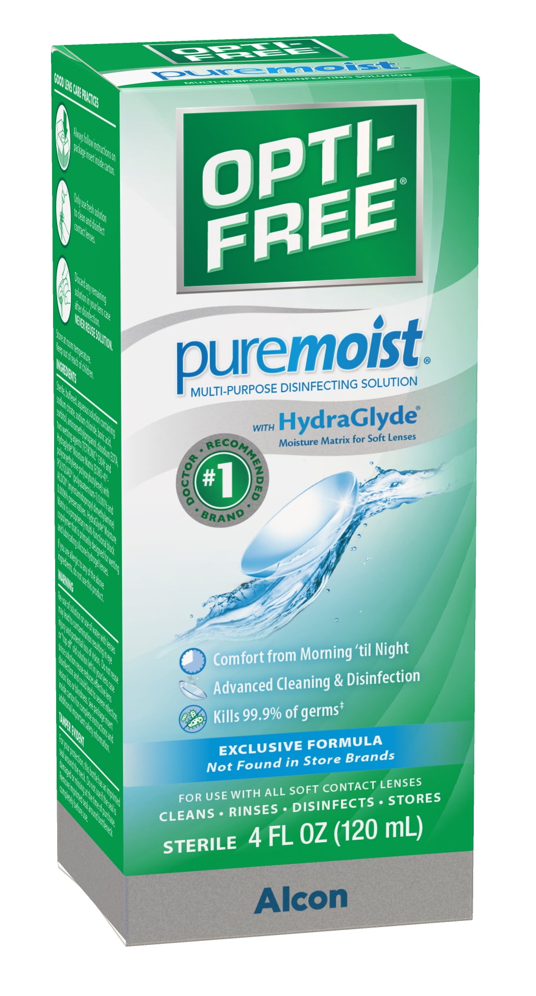 OPTI-FREE Puremoist Multipurpose Contact Lens Disinfecting Solution, 4 ...