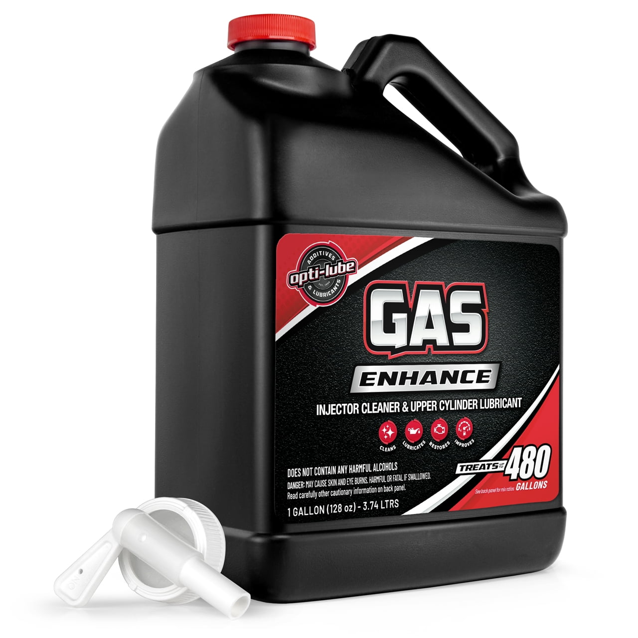 OPTI-LUBE GAS ENHANCE FUEL ADDITIVE - 1 Gallon with Spigot, Treats Up ...