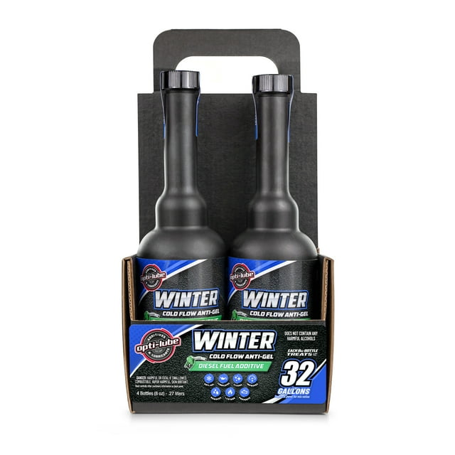 OPTI-LUBE WINTER ANTI-GEL DIESEL FUEL ADDITIVE: 4 Pack of 8oz Long Neck ...