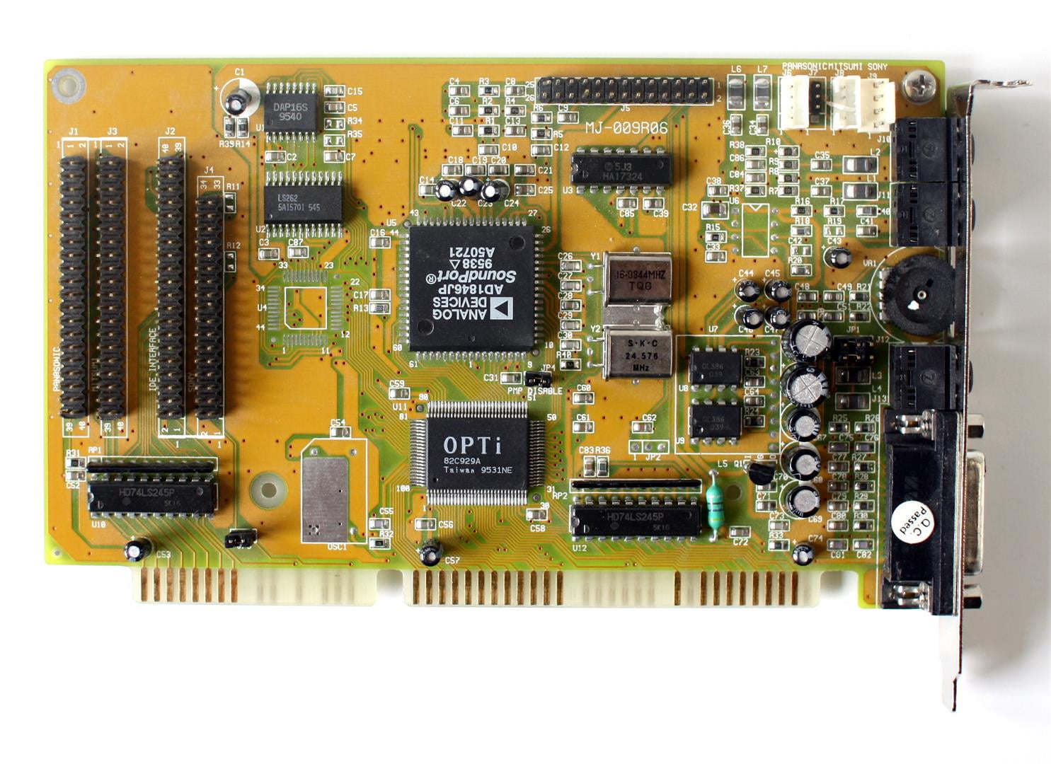 OPTI MJ-009R06 SOUND CARD GAME PORT 16-BIT ISA 82c924, - Walmart.com