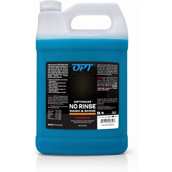 Optimum Polymer Technologies, No Rinse Wash & Shine V6, 128oz, Blue ...