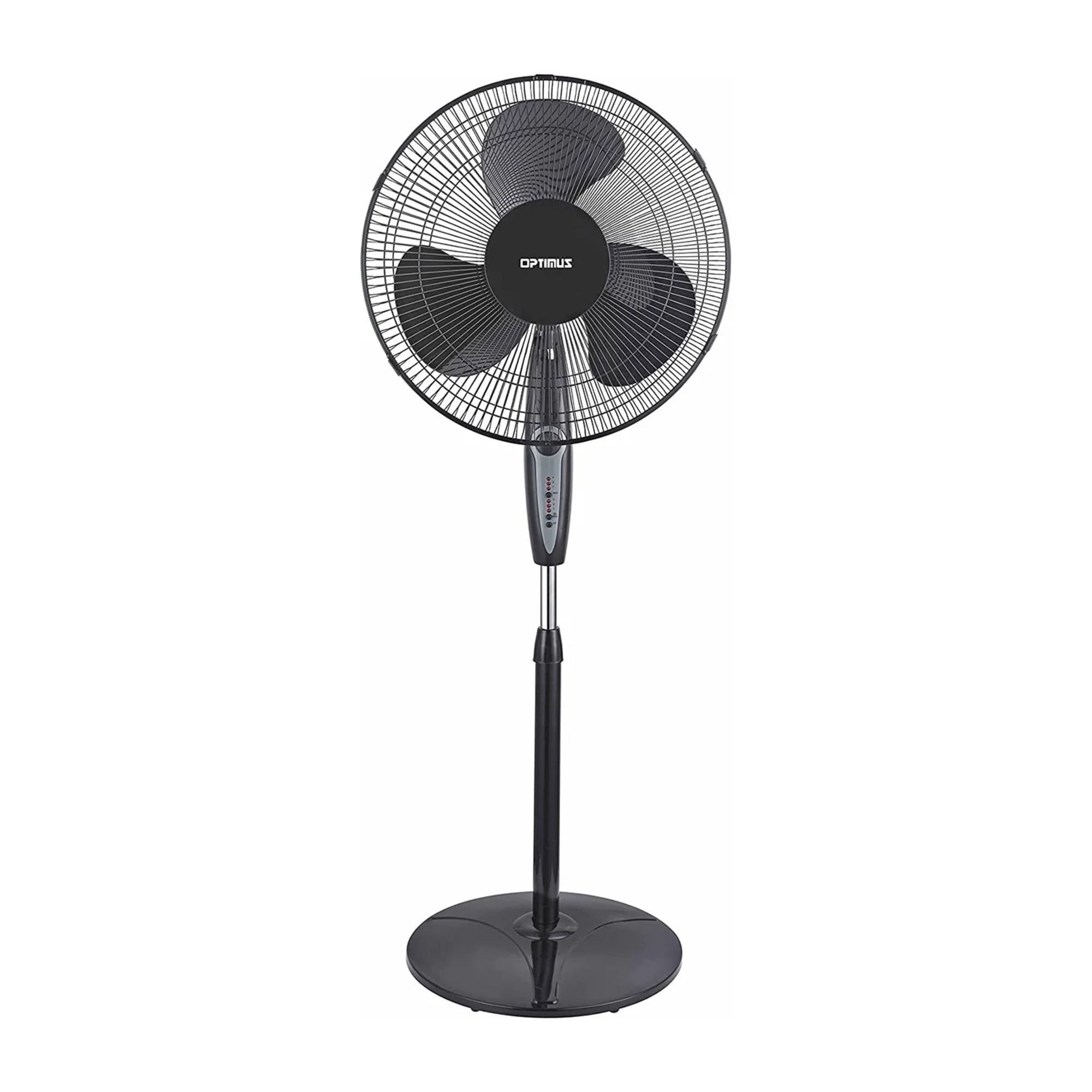 OPTIMUS F-1872 18″ Oscillating Stand Fan With Remote Control, Black ...