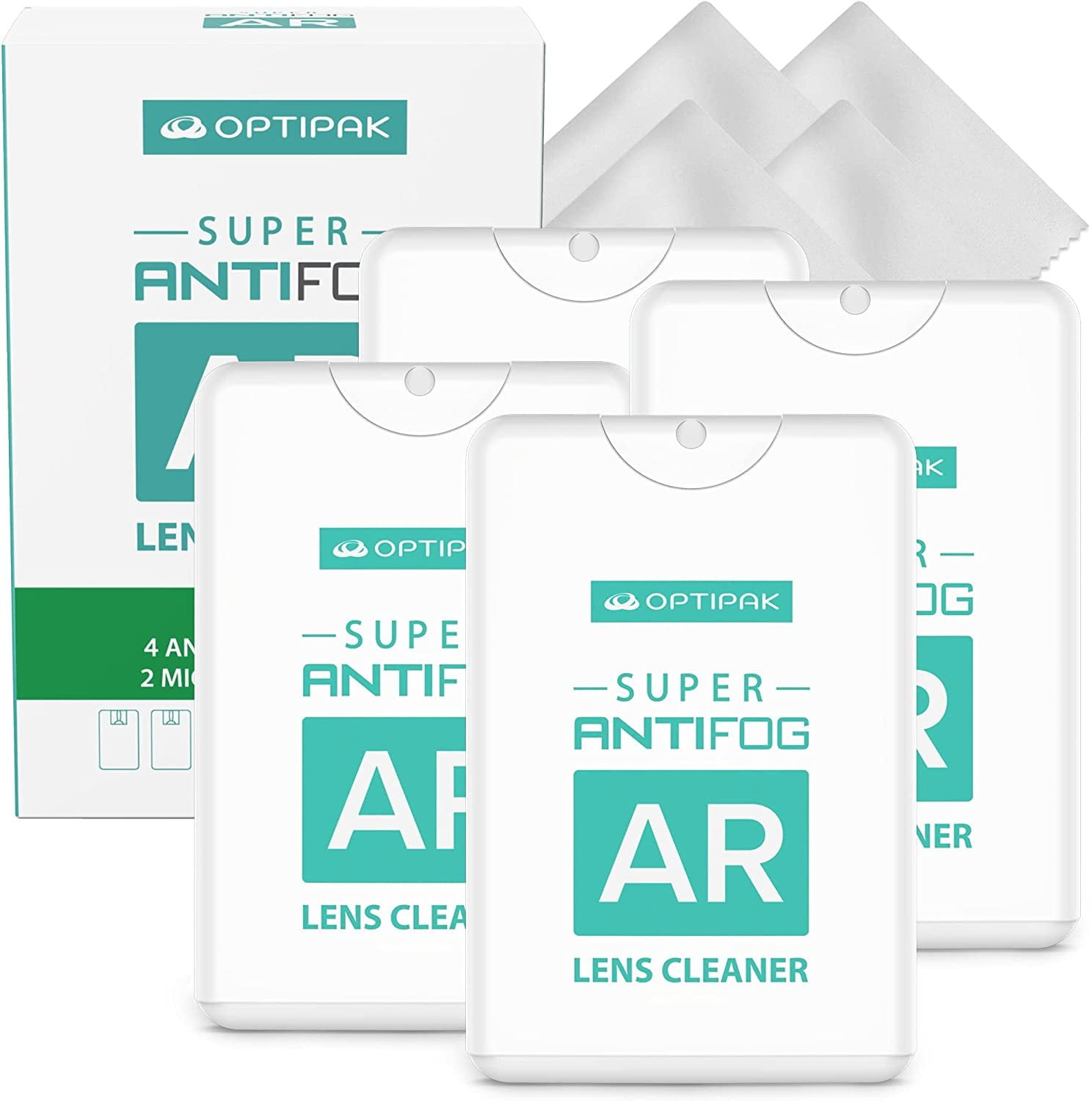 OPTIPAK Anti Fog Spray for Glasses Slim Eyeglass Lens Cleaner Spray 20ml 4 Pack - Walmart.com