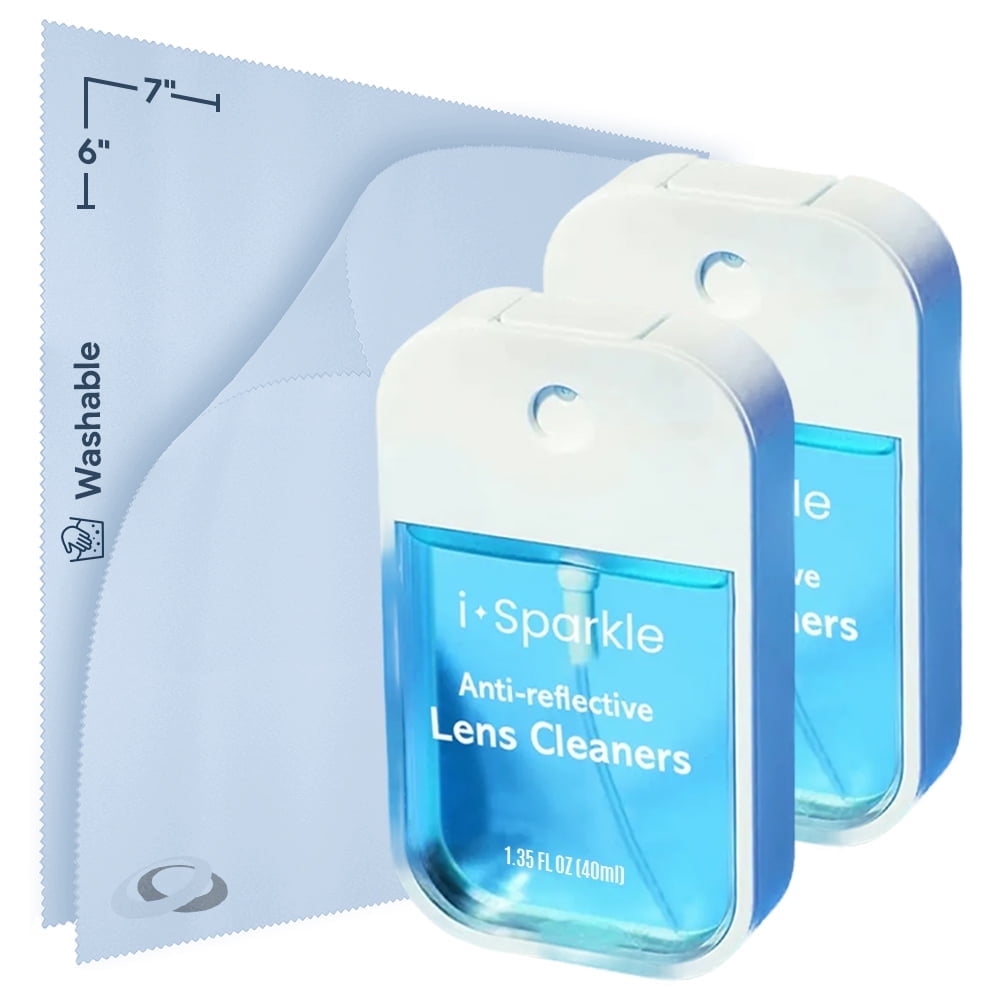 OPTIPAK I-Sparkle Anti-Reflective Lens Cleaner Spray kit | (2x) 1.35oz ...