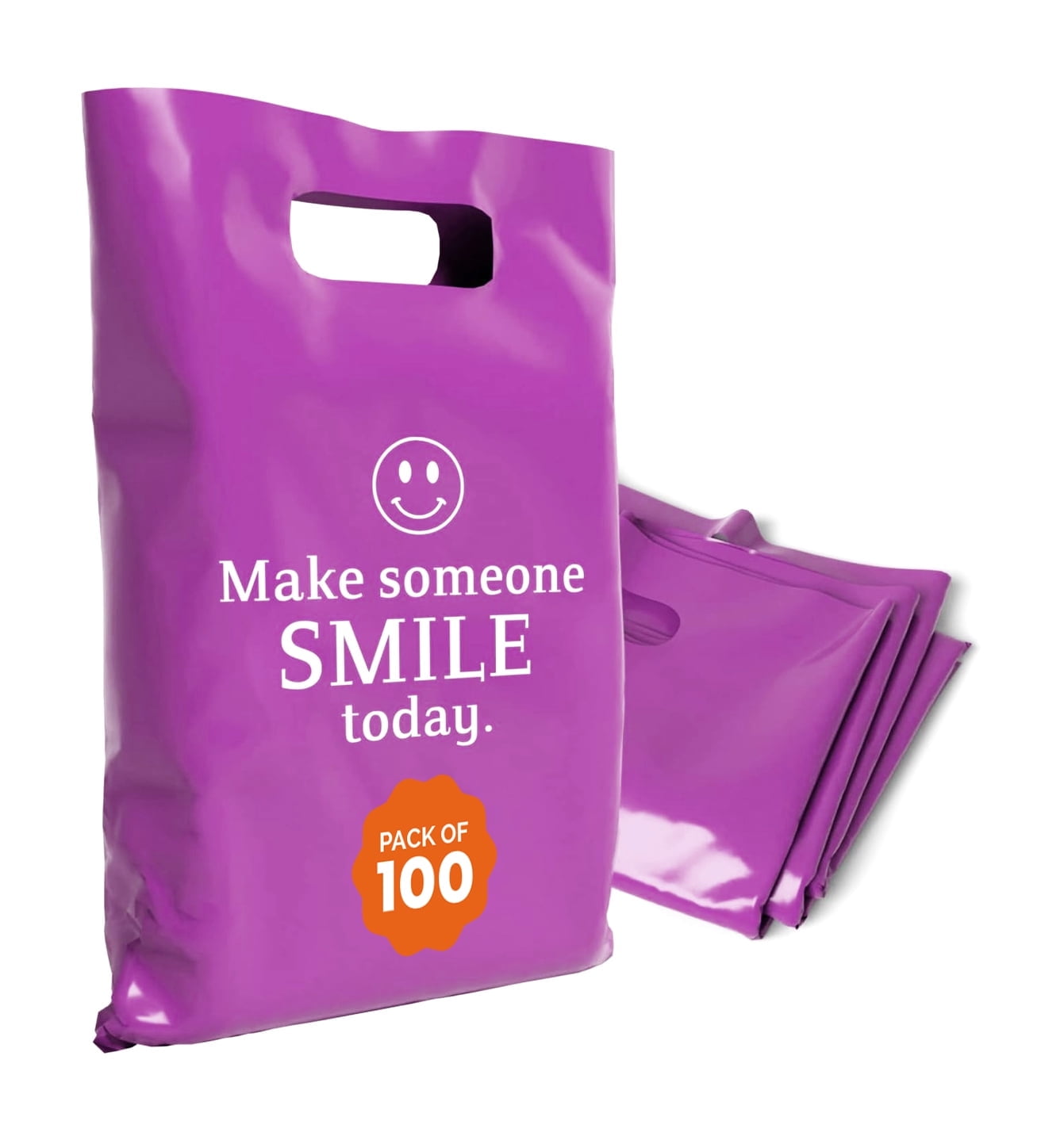 OPTIPAK Plastic Bags with Handles – 12x15 Merchandise Bags for Small ...