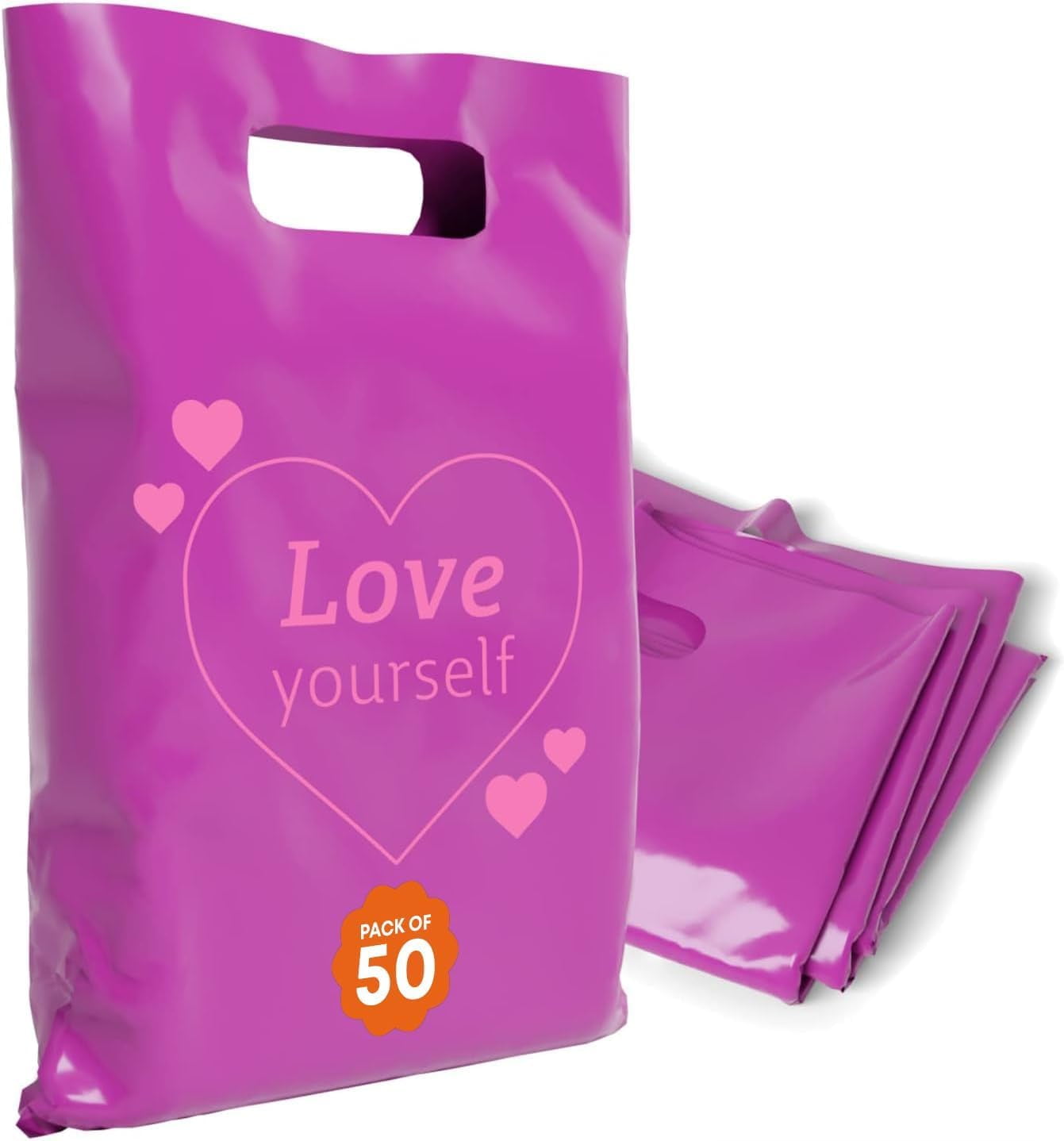 OPTIPAK Plastic Bags with Handles 16x18 Merchandise for Small Business ...