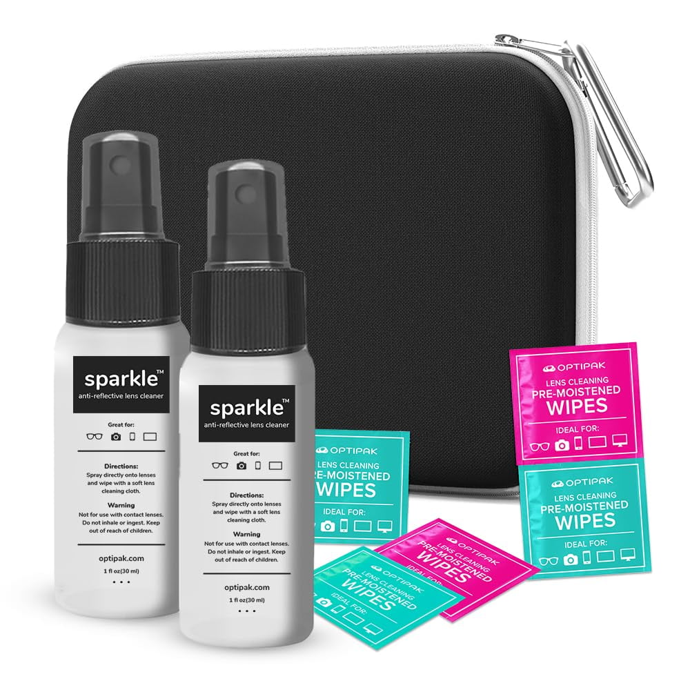 OPTIPAK Sparkle Anti-Reflective Lens Cleaner Spray Kit - (2) 1oz ...