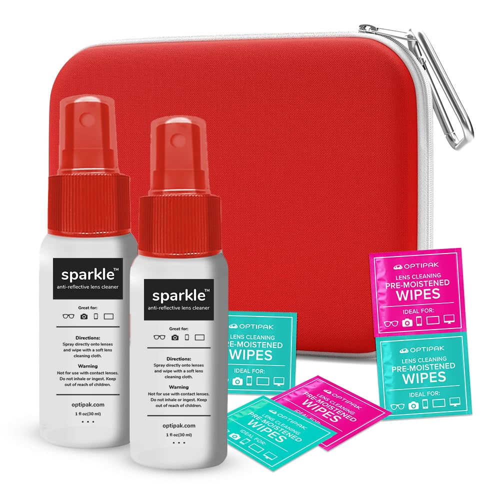 OPTIPAK Sparkle Anti-Reflective Lens Cleaner Spray Kit - (2) 1oz ...