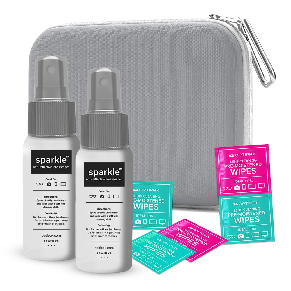 OPTIPAK Sparkle Anti-Reflective Lens Cleaner Spray Kit - (2) 1oz ...