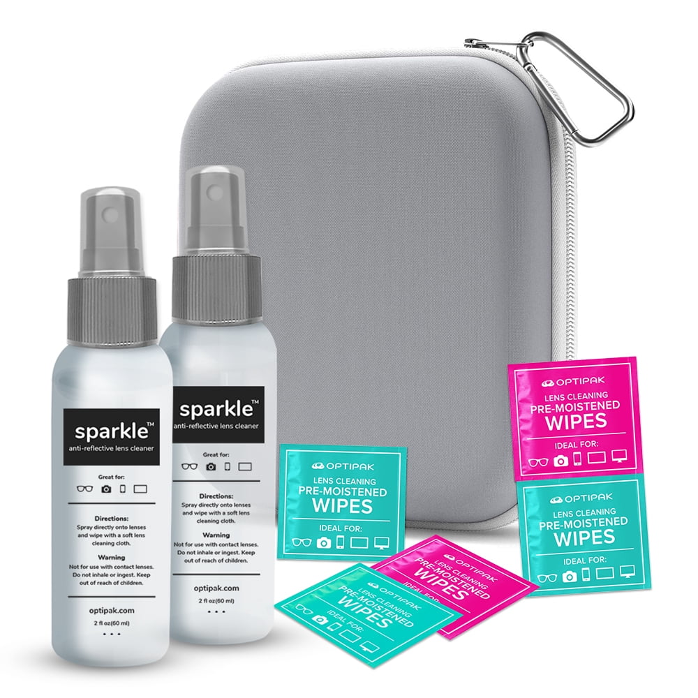 OPTIPAK Sparkle Anti-Reflective Lens Cleaner Spray Kit - (2) 2oz ...