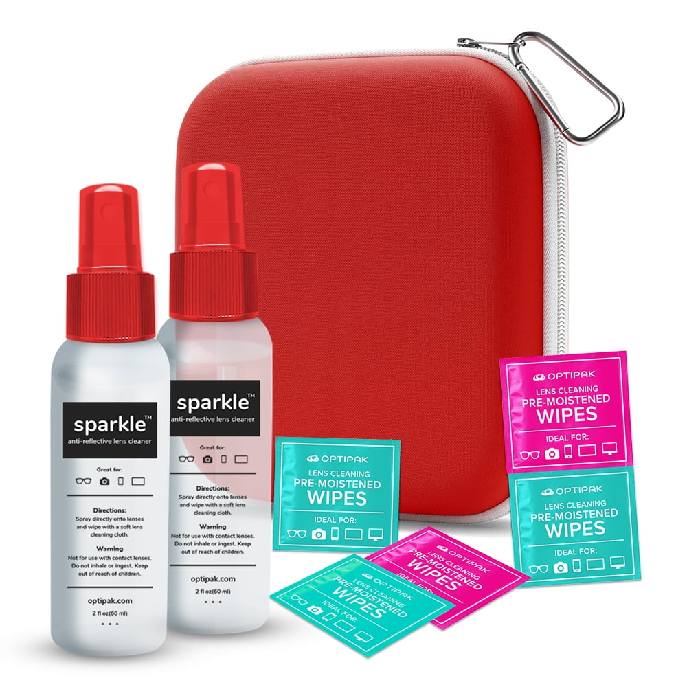 OPTIPAK Sparkle Anti-Reflective Lens Cleaner Spray Kit - (2) 2oz ...