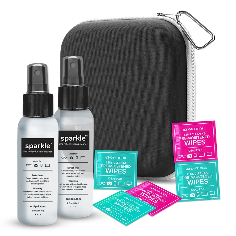 OPTIPAK Sparkle Anti-Reflective Lens Cleaner Spray Kit - (2) 2oz ...