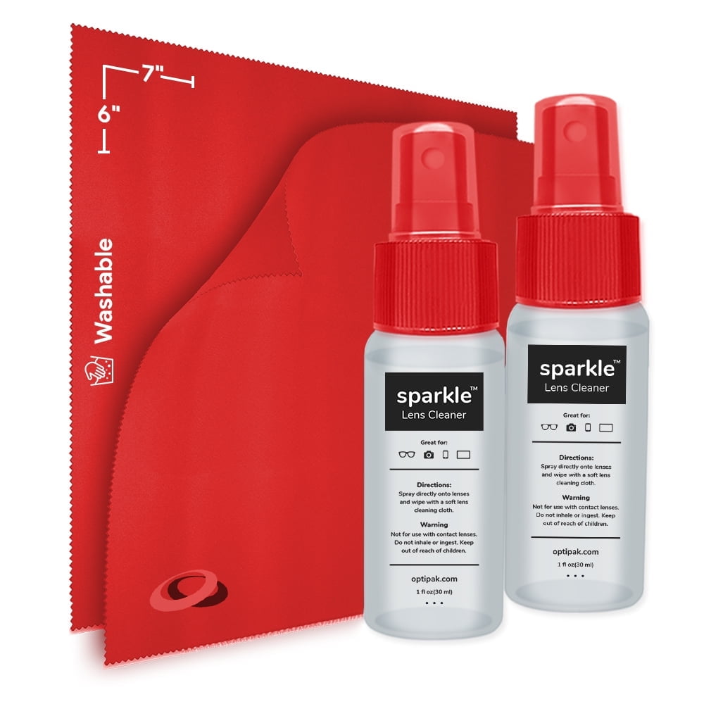 OPTIPAK Sparkle Anti-Reflective Lens Cleaner Spray kit | (2x) 1oz ...