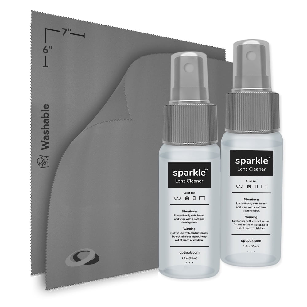 OPTIPAK Sparkle Anti-Reflective Lens Cleaner Spray kit | (2x) 1oz ...