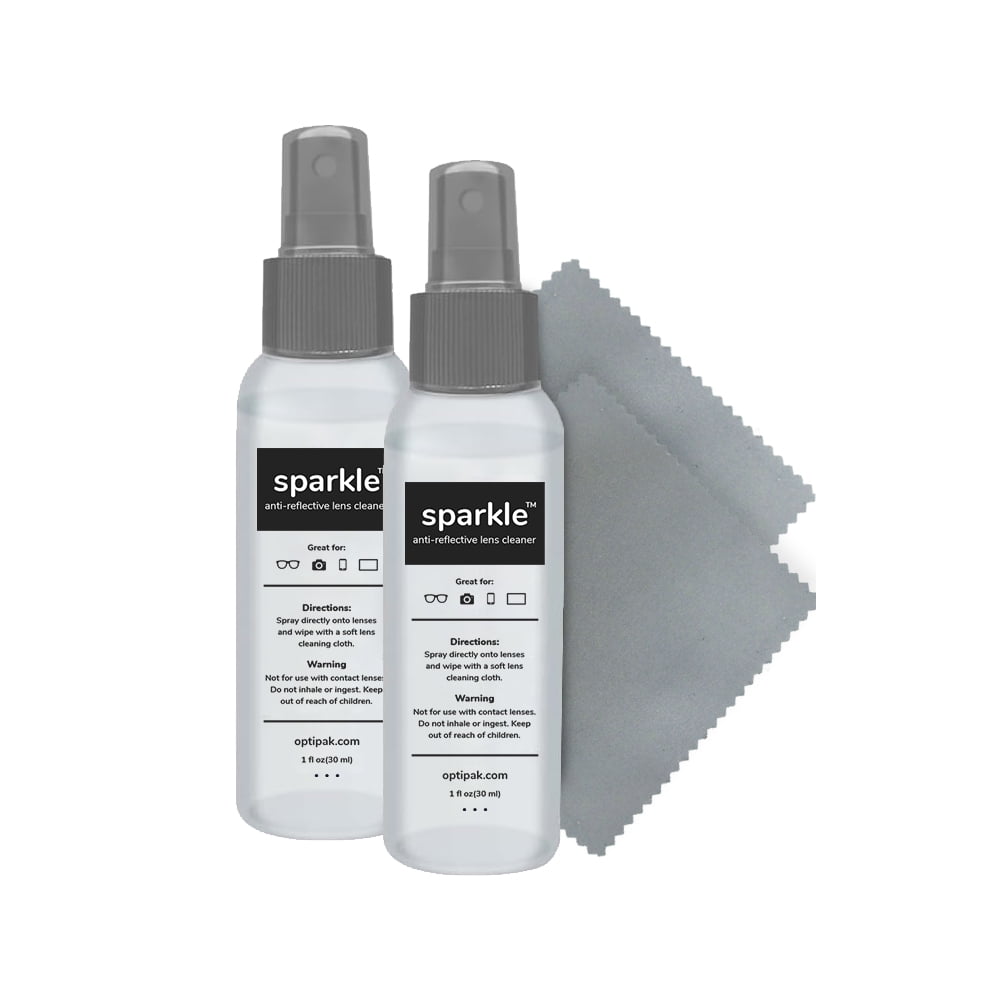 OPTIPAK Sparkle Anti-Reflective Lens Cleaner Spray kit | (2x) 1oz ...