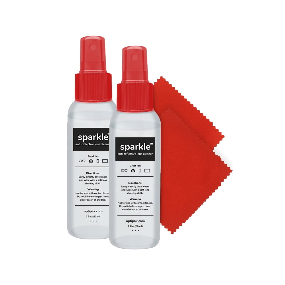 OPTIPAK Sparkle Anti-Reflective Lens Cleaner Spray kit | (2x) 2oz ...
