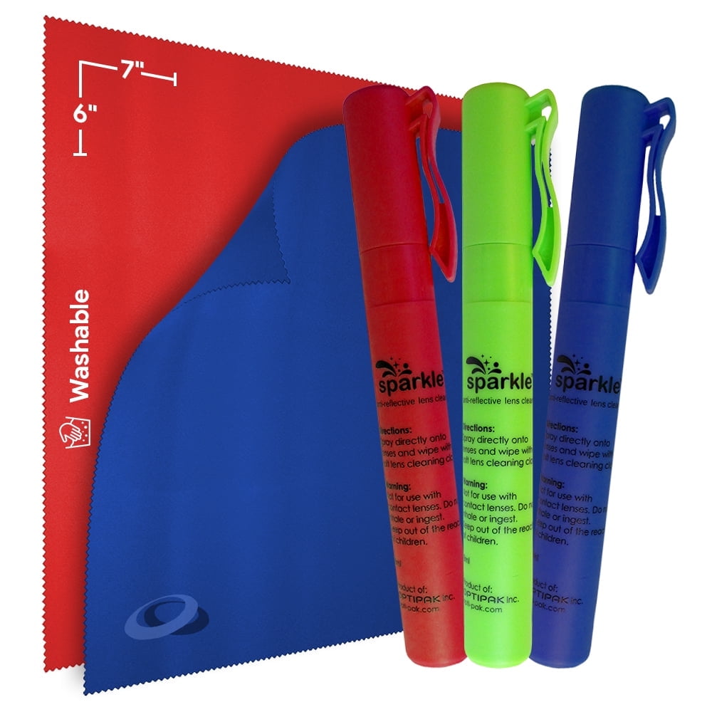 OPTIPAK Sparkle Anti-Reflective Pen Lens Cleaner Spray kit | (3x) 0.3oz ...