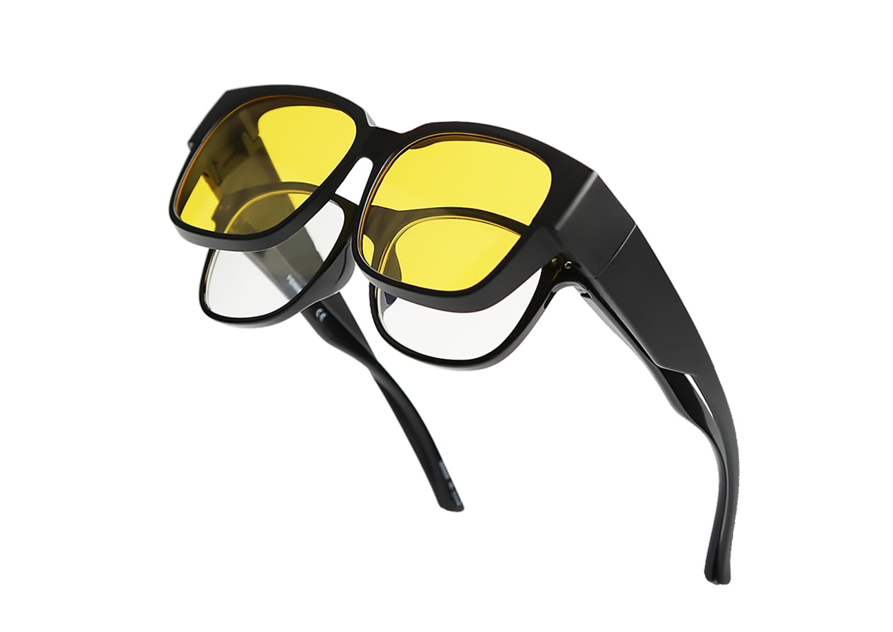 OPTOFENDY Unisex Night Vision Glasses, Fit over Prescription Glasses ...