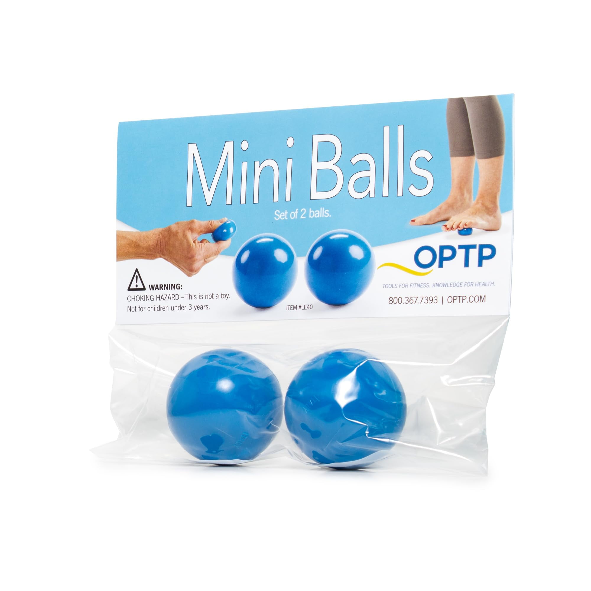 OPTP Mini Balls - SBF3 Vinyl Air-Filled Self-Massage Ball Set for Hand and Foot Therapy- Small ...