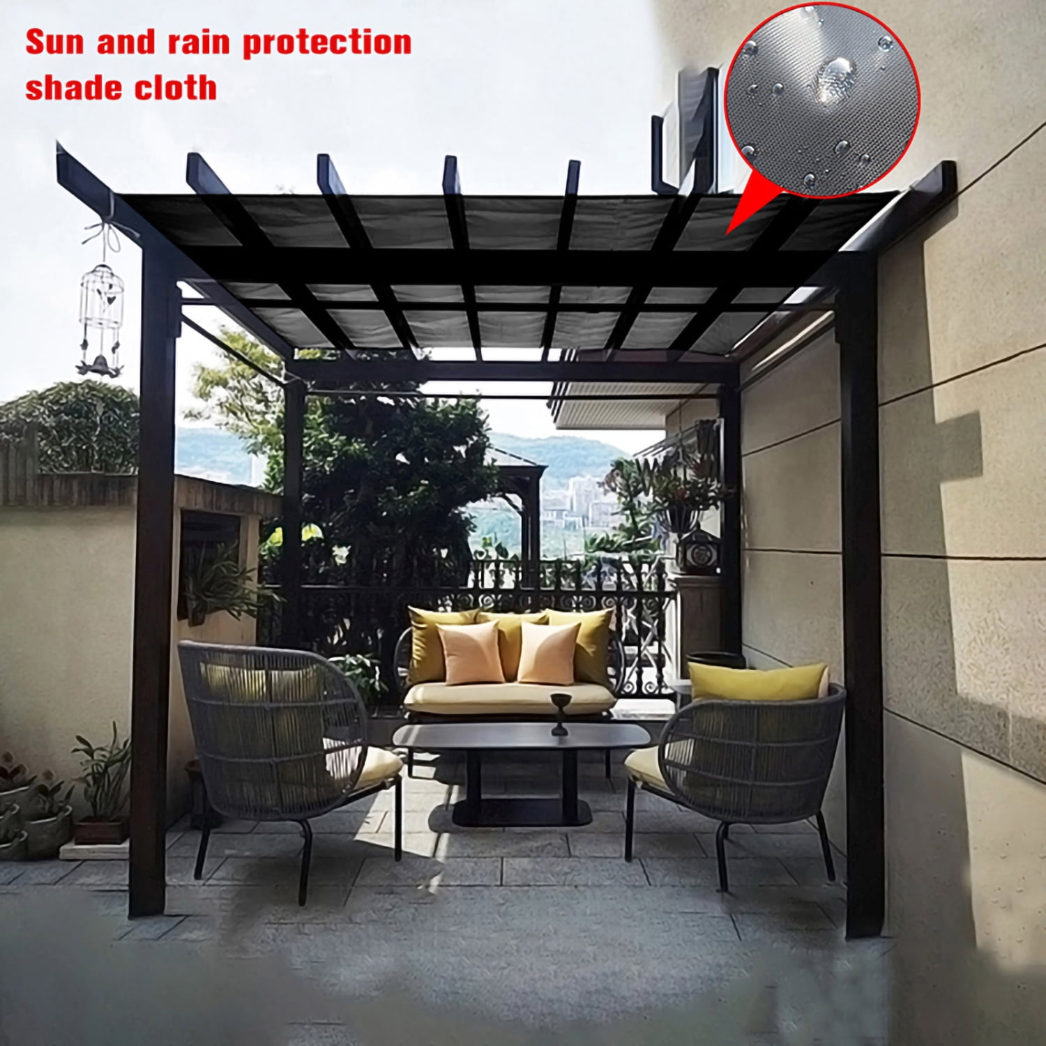 OPTUTUS 10×10 FT Waterproof Sun Shade Cloth – Heavy Duty Oxford Fabric ...