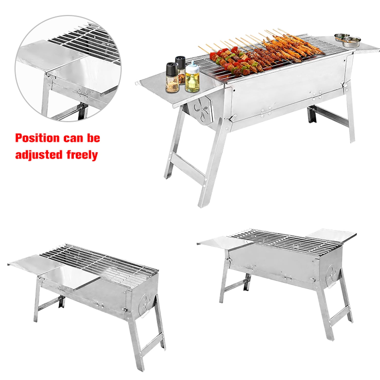 OPTUTUS 32 inch Portable Charcoal BBQ Grill, Small Collapsible Grill ...