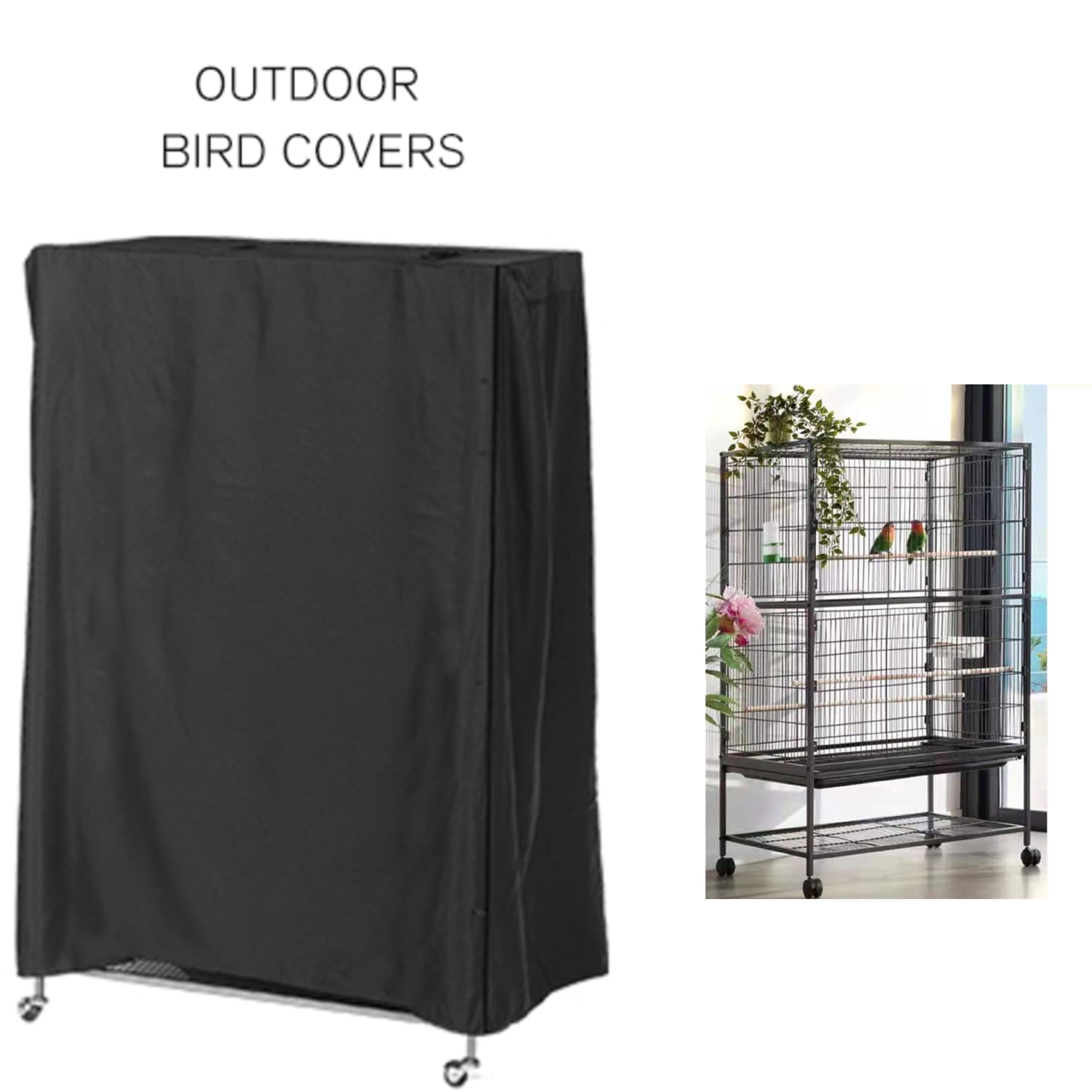 OPTUTUS 600D Universal Bird Cage Cover Goodnight Bird Cage Cover Shade ...