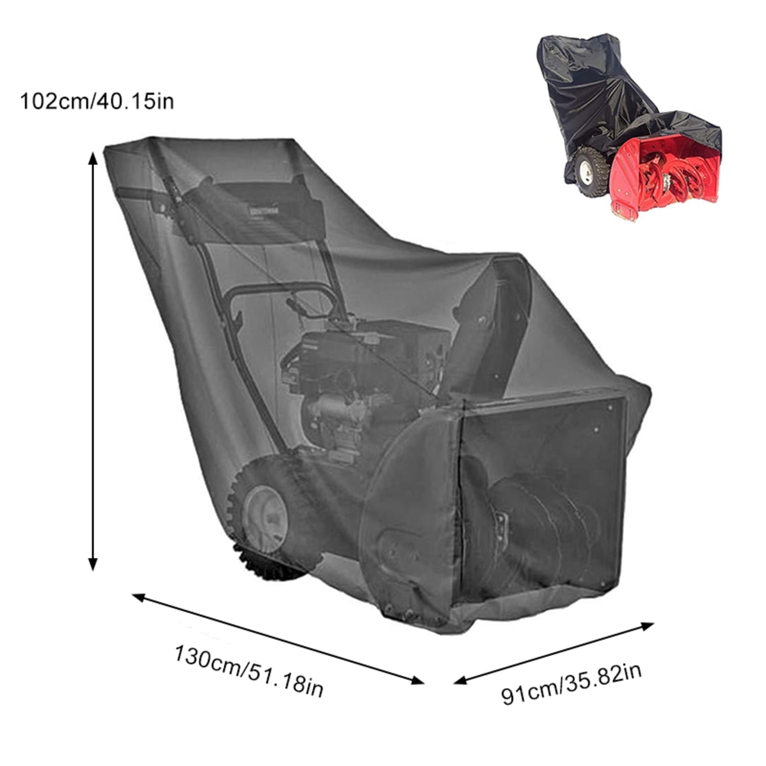 OPTUTUS Snow Blower Cover Outdoor Waterproof – Fits 47"x32"x40", 51"x36 ...