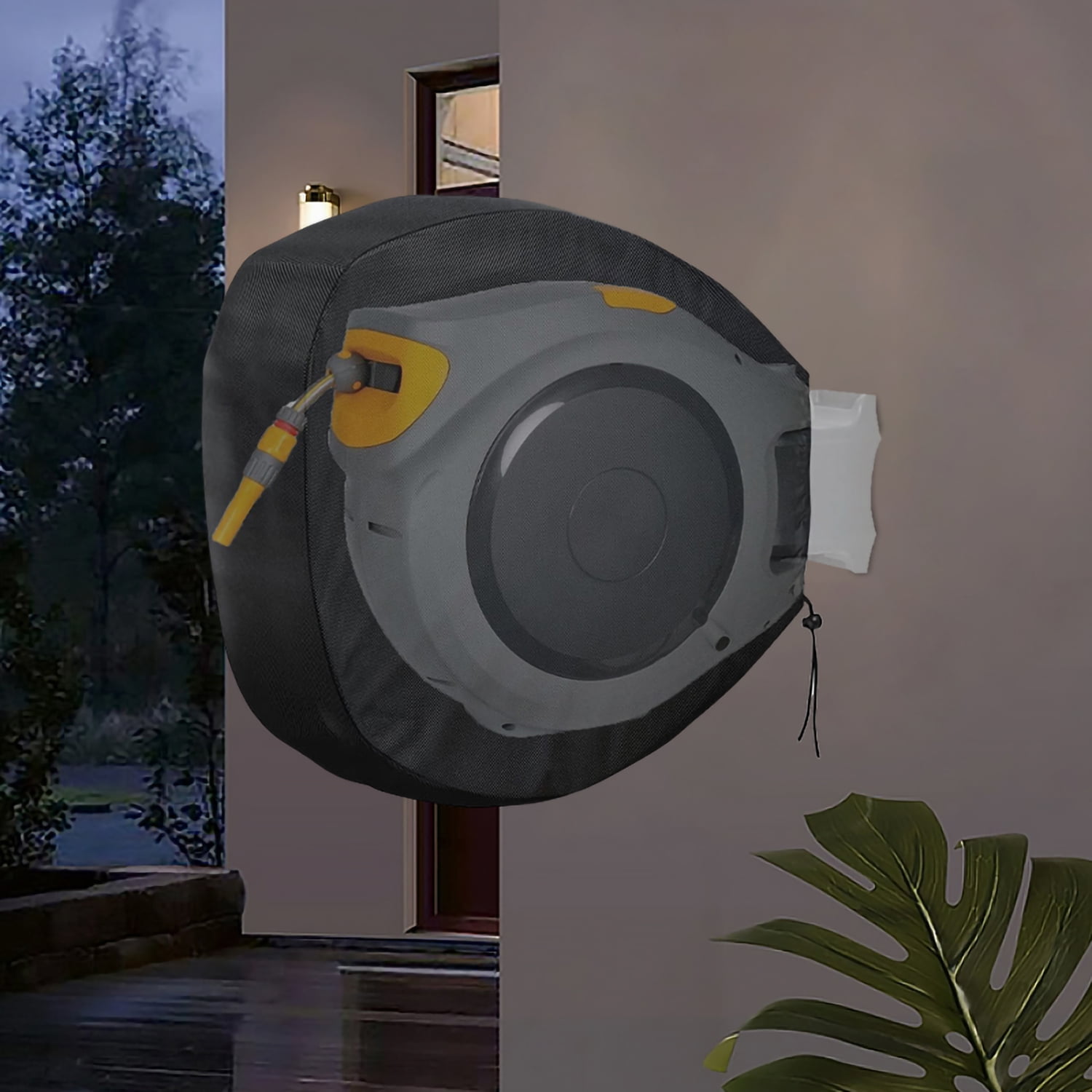 OPTUTUS Square hose turntable cover, wall mounted retractable hose reel ...