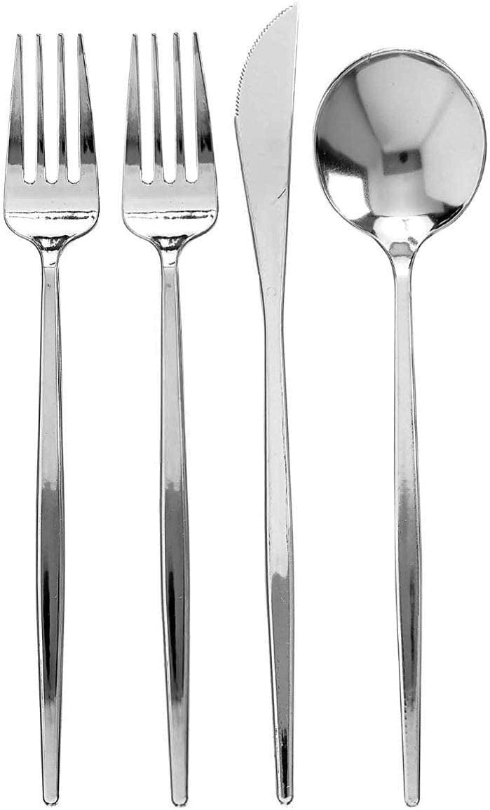 OPULENCE COLLECTION DISPOSABLE FLATWARE SET | Heavy Duty Plastic ...