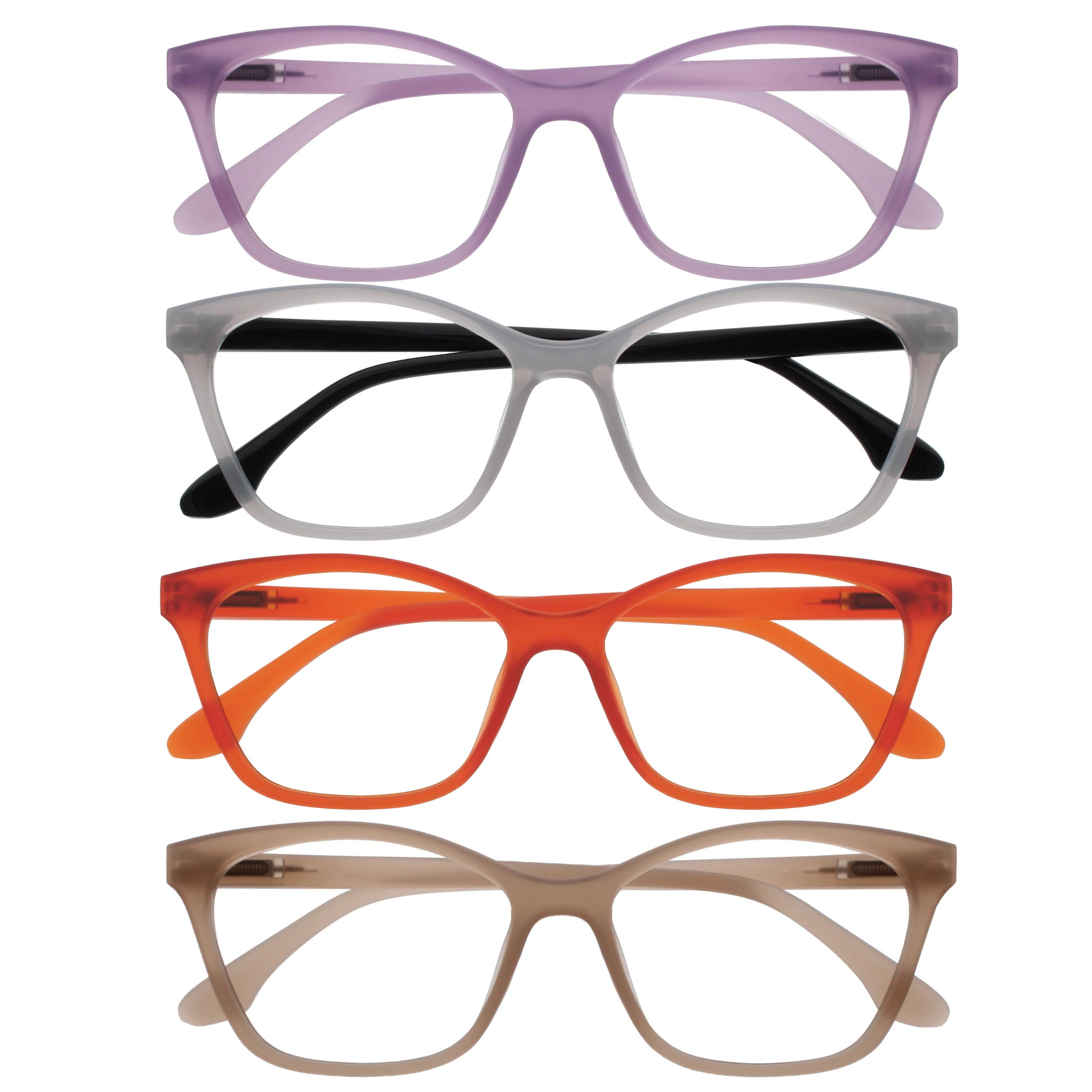 OPULIZE KAT Reading Glasses - 4-Pack - Cat-Eye Frame - Purple, Grey ...