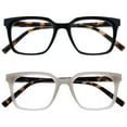 OPULIZE KOI Reading Glasses 2 Pack - Large Rectangular Frame - Black ...