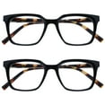 OPULIZE KOI Reading Glasses 2 Pack - Large Rectangular Frame - Black ...
