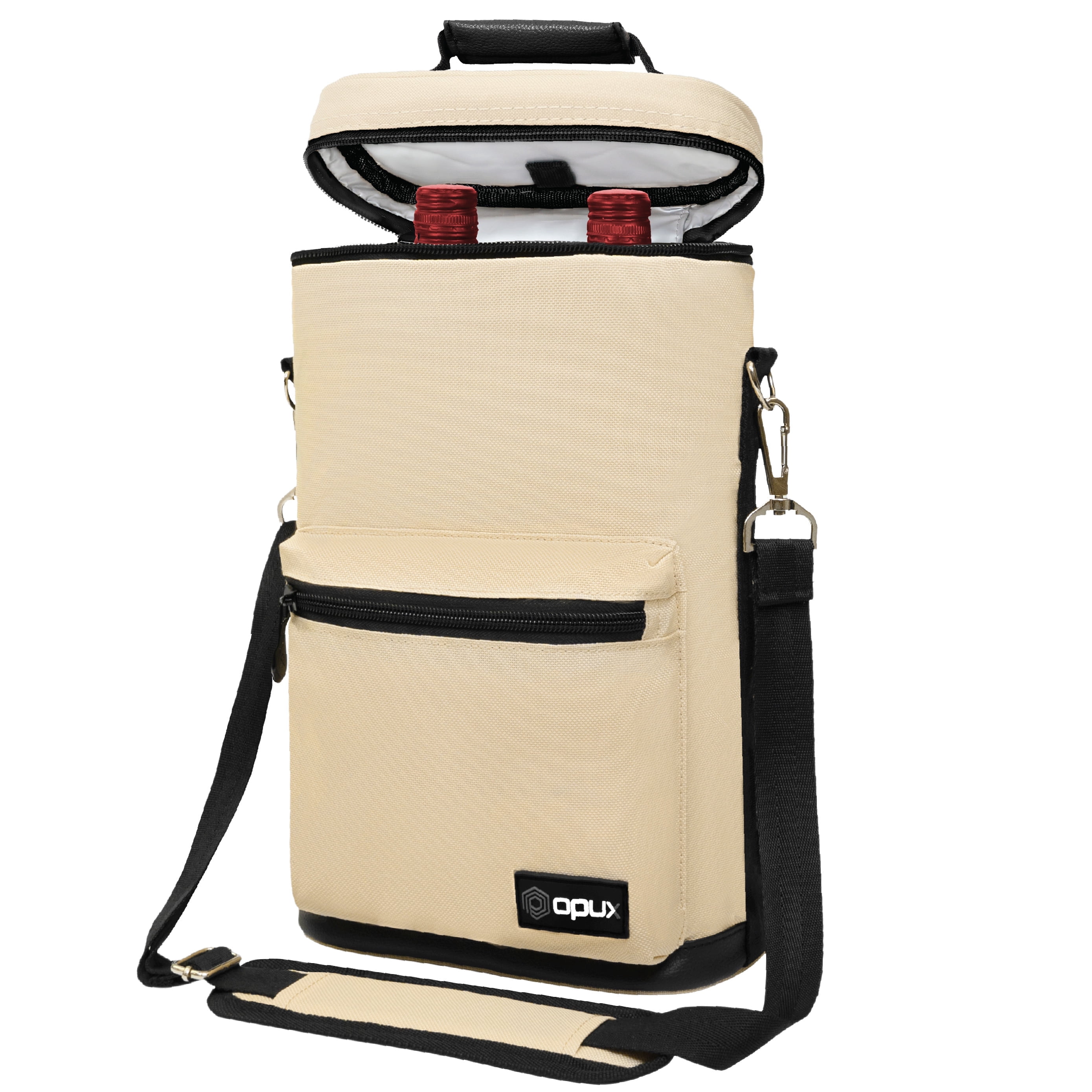 OPUX 2 Bottle Wine Bag Tote Carrier | Leakproof Insulated Wine Cooler ...