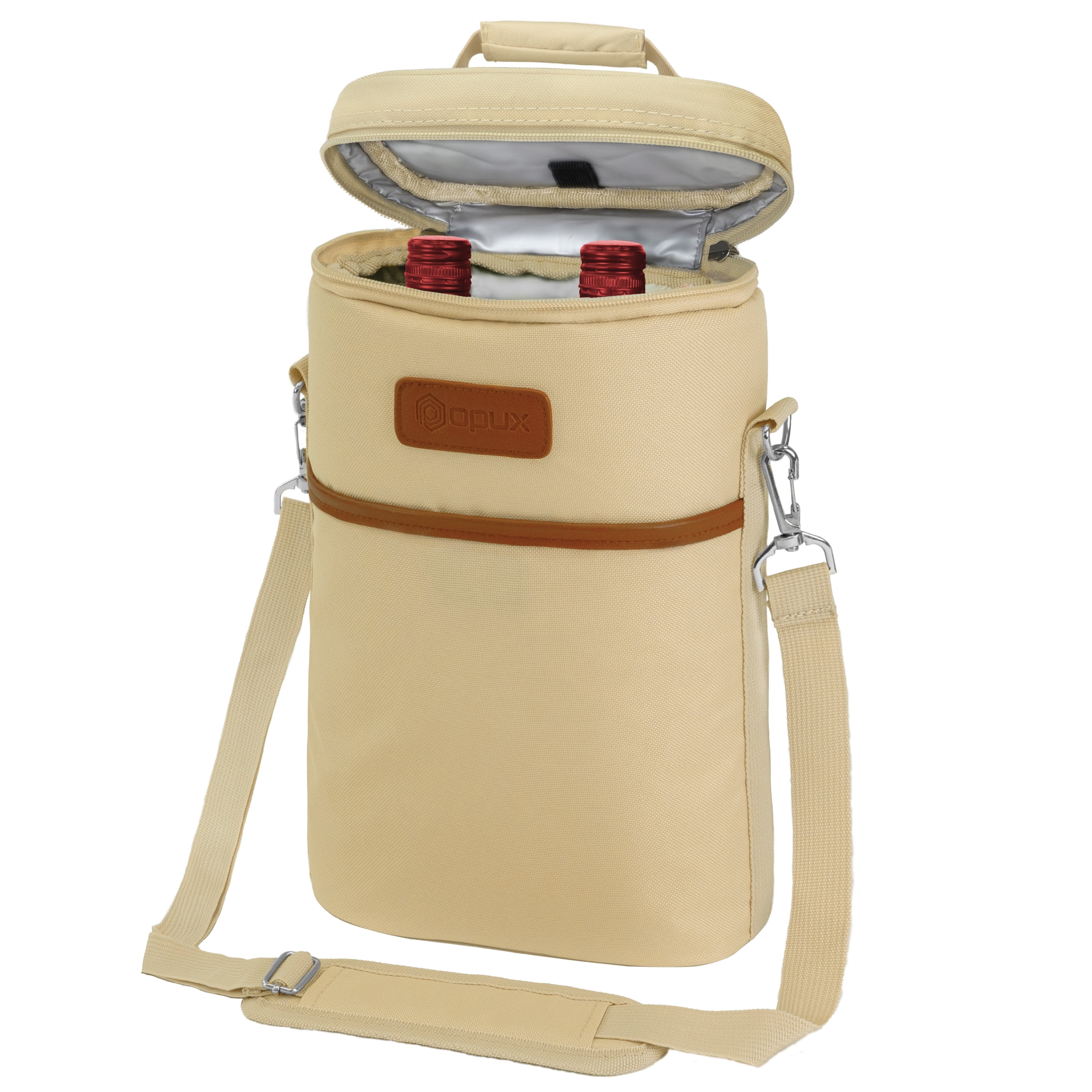 OPUX 2 Bottle Wine Carrier Tote, Insulated Leakproof Wine Cooler Bag ...
