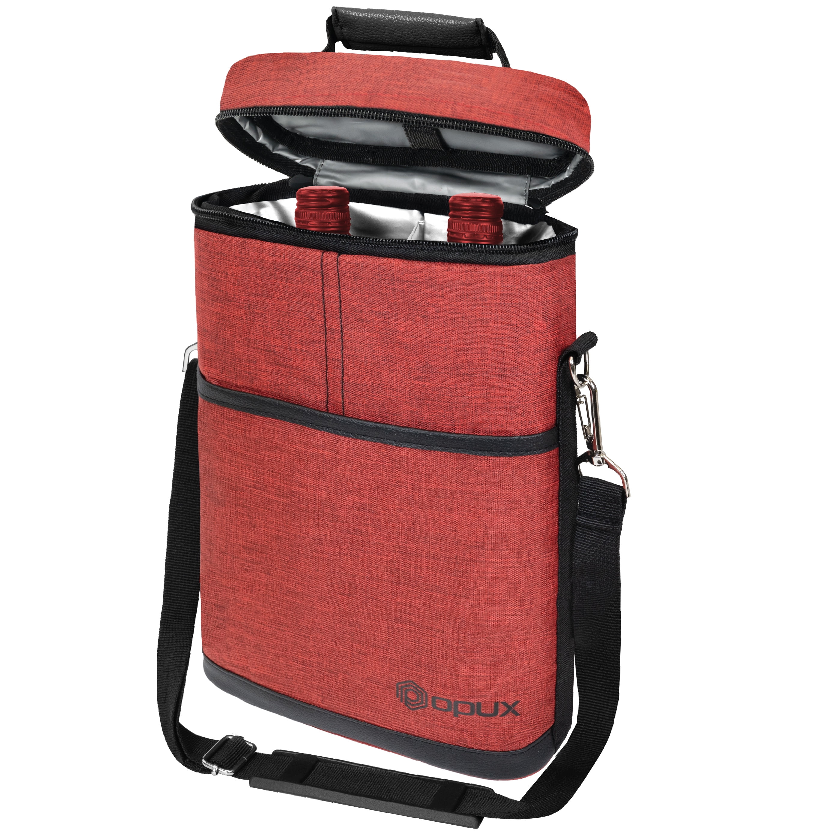 OPUX 2 Bottle Wine Carrier Tote, Insulated Leakproof Wine Cooler Bag ...