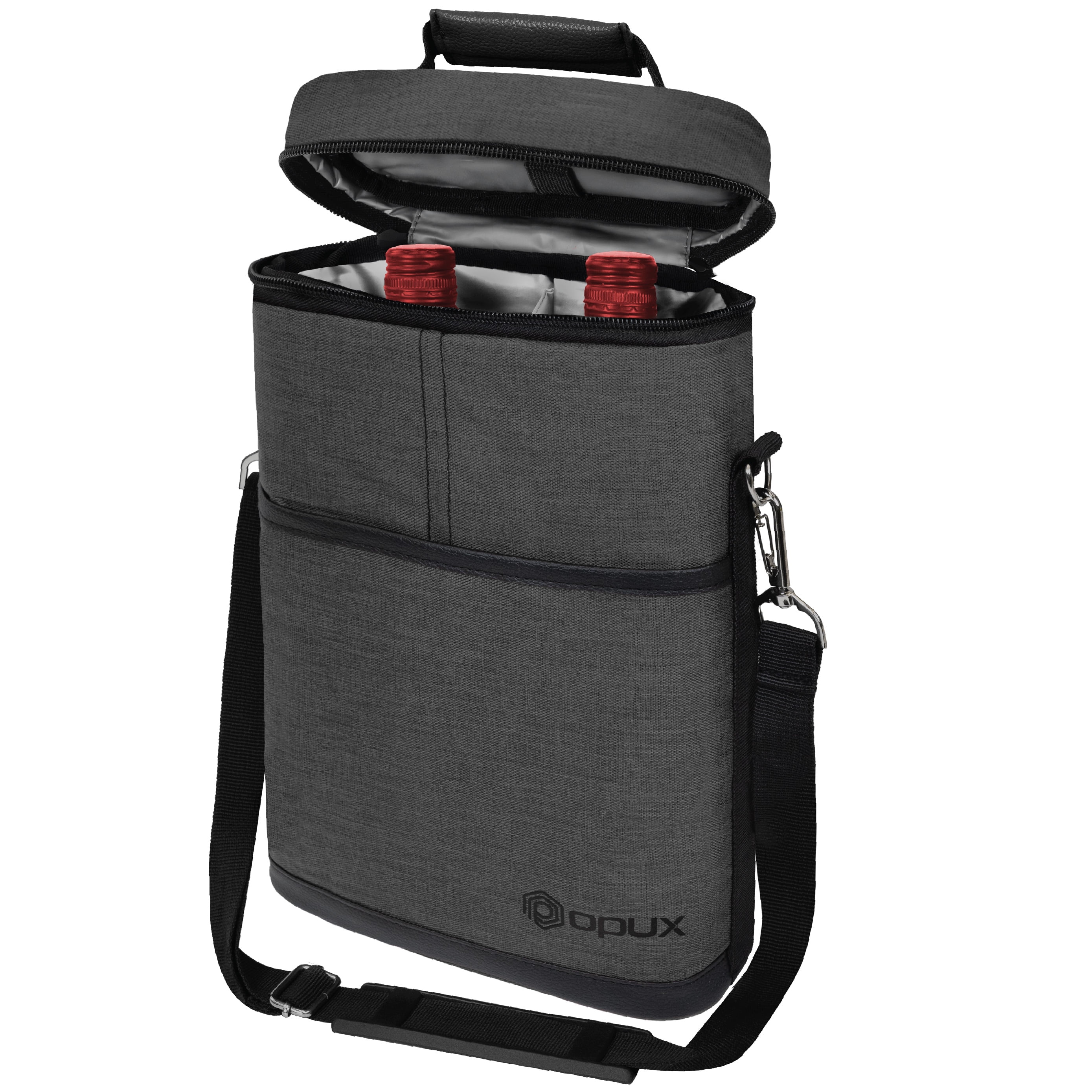 OPUX 2 Bottle Wine Carrier Tote, Insulated Leakproof Wine Cooler Bag ...