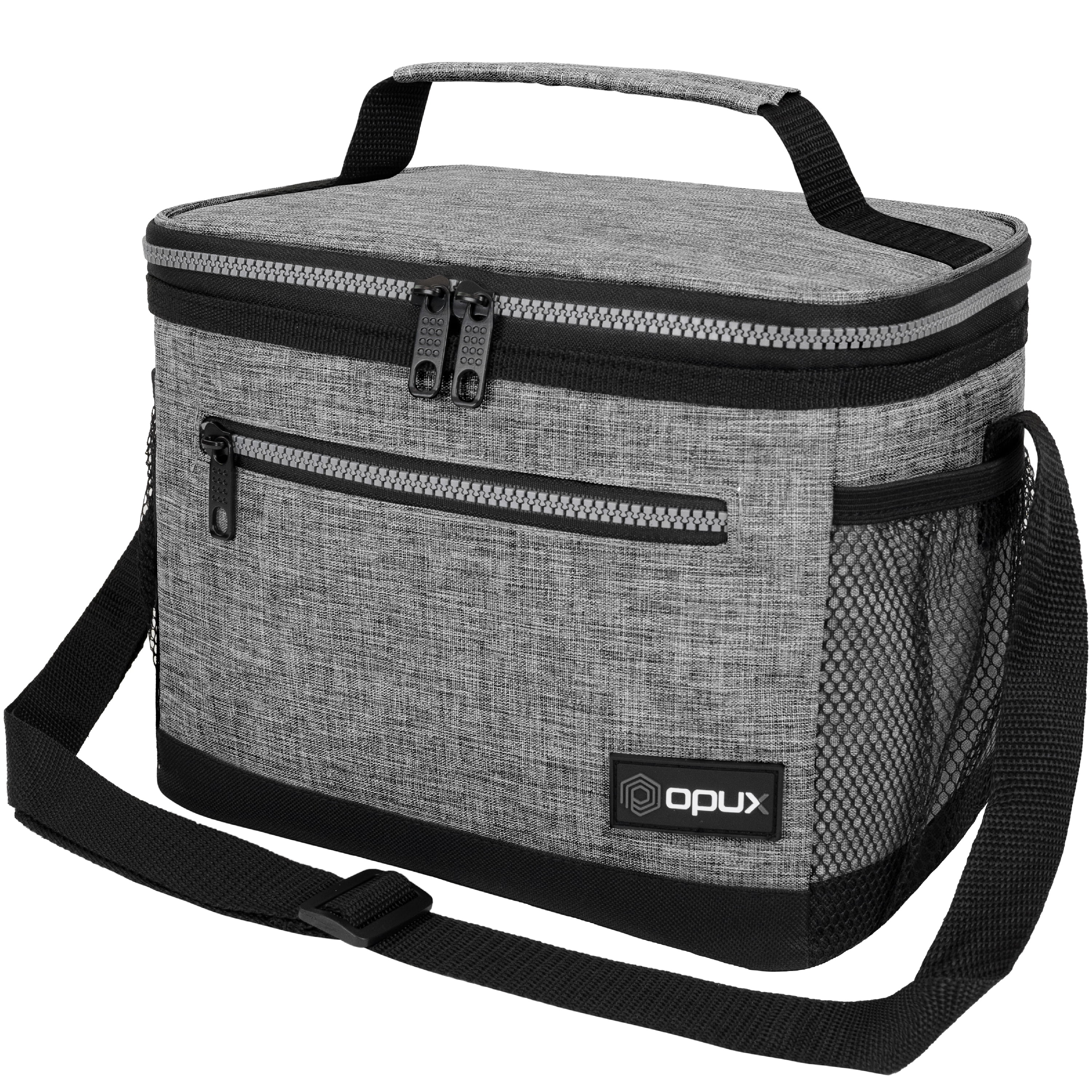 OPUX Insulated Lunch Box Heather Grey, Large Capacity Leakproof Cooler ...