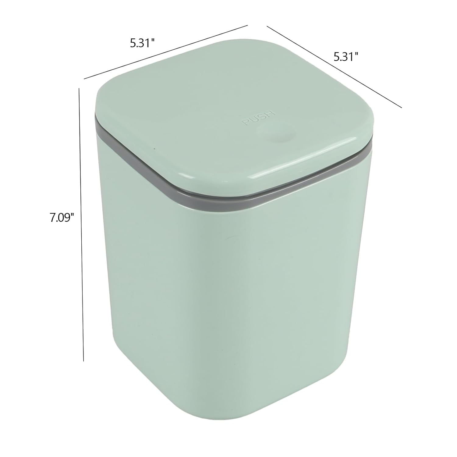 OPVM-0.5 Gallon Mini Desktop Garbage Can with Push-Button, Plastic Tiny ...