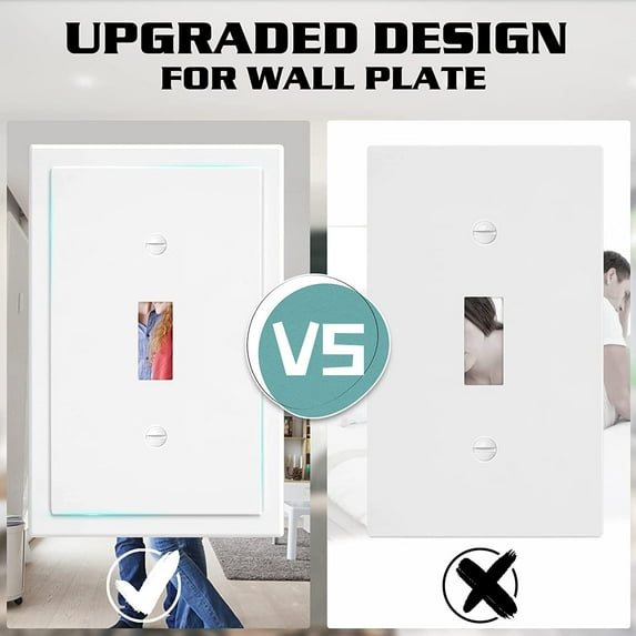 OPVM-1-Gang Modern Edge Decorative Wall Plate Cover Switch Outlet Single Toggle Electrical ...